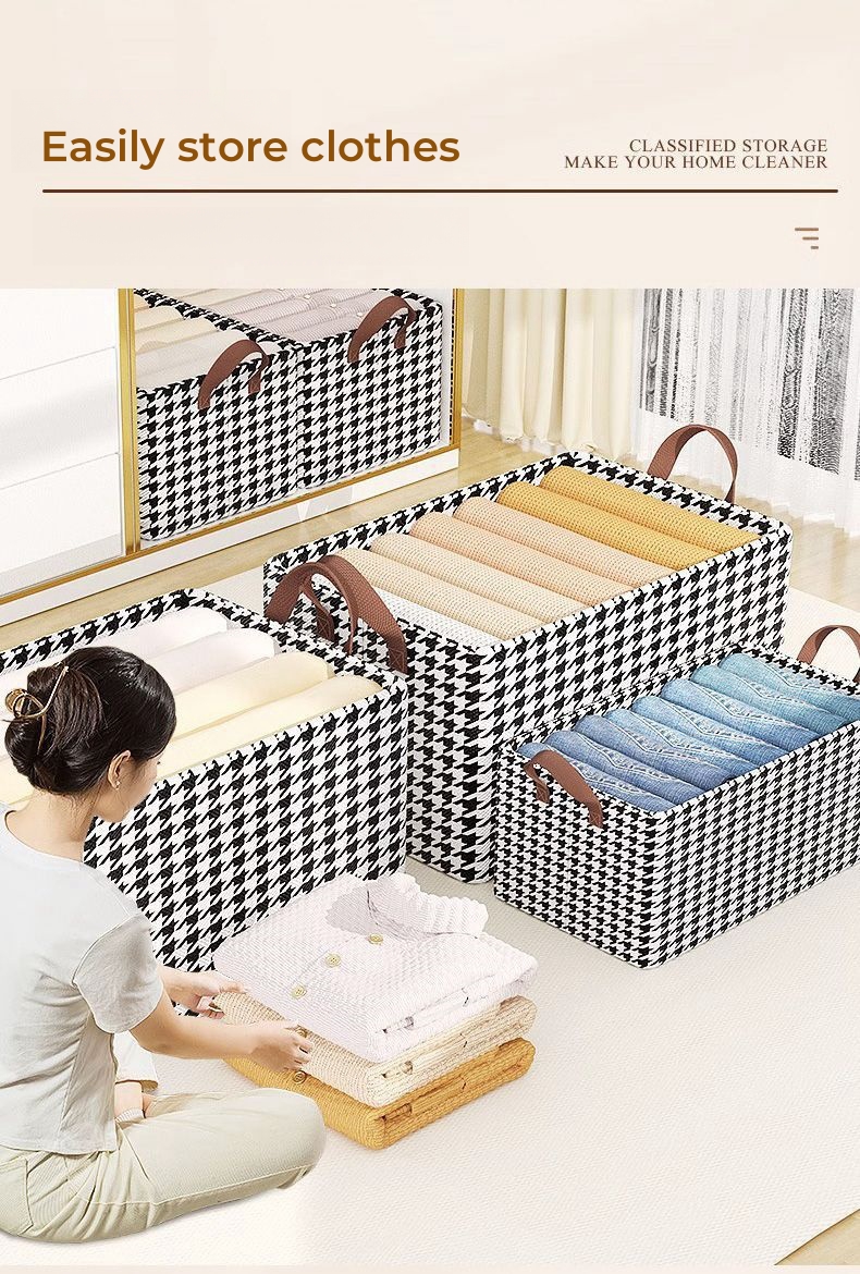 28L Steel Frame Storage Box Clothes Organizer Wardrobe Clothes Storage ...