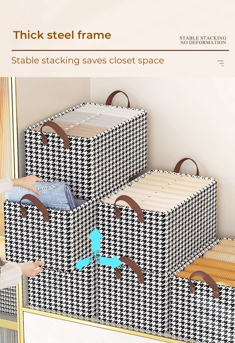 28L Steel Frame Storage Box Clothes Organizer Wardrobe Clothes Storage ...