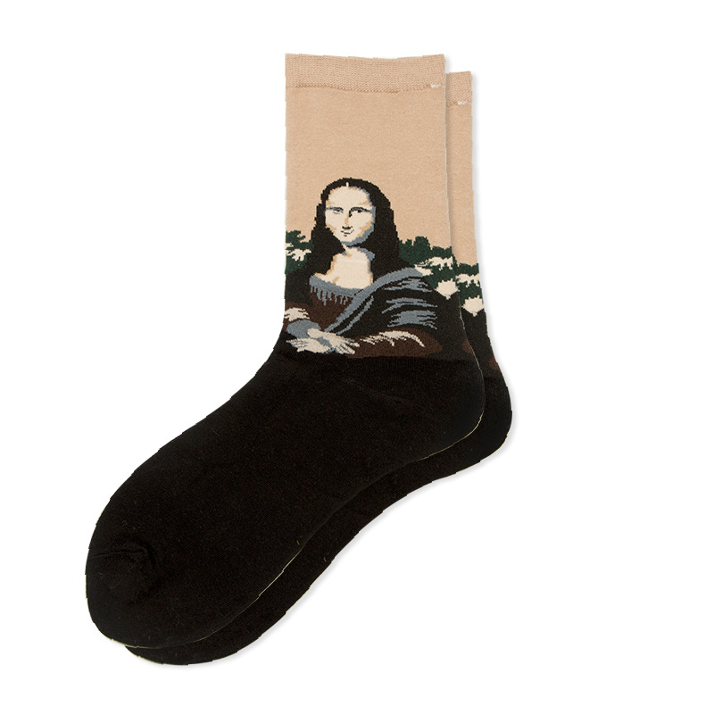 Mona Lisa Oil Painting Socks Unisex Mid-Tube Socks Casual Fashion Socks ...
