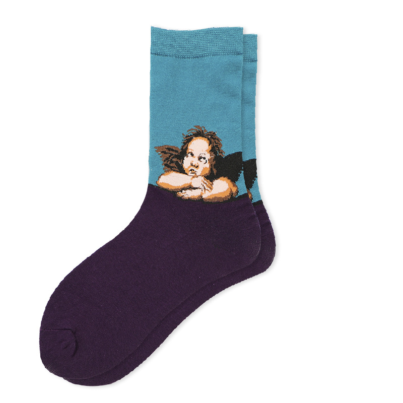 Mona Lisa Oil Painting Socks Unisex Mid-Tube Socks Casual Fashion Socks ...