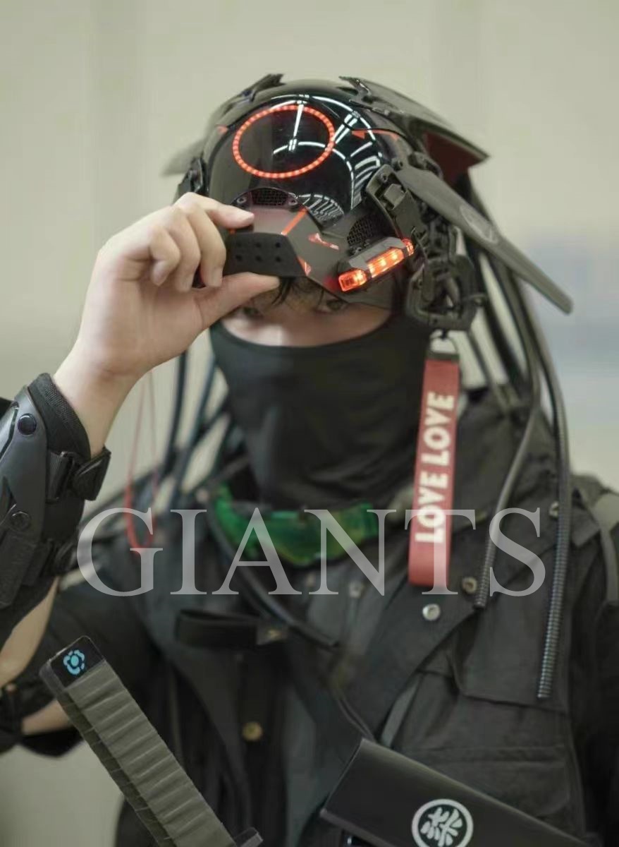 Cyberpunk mask helmet Full Face Black Handsome Mask Samurai mask ...