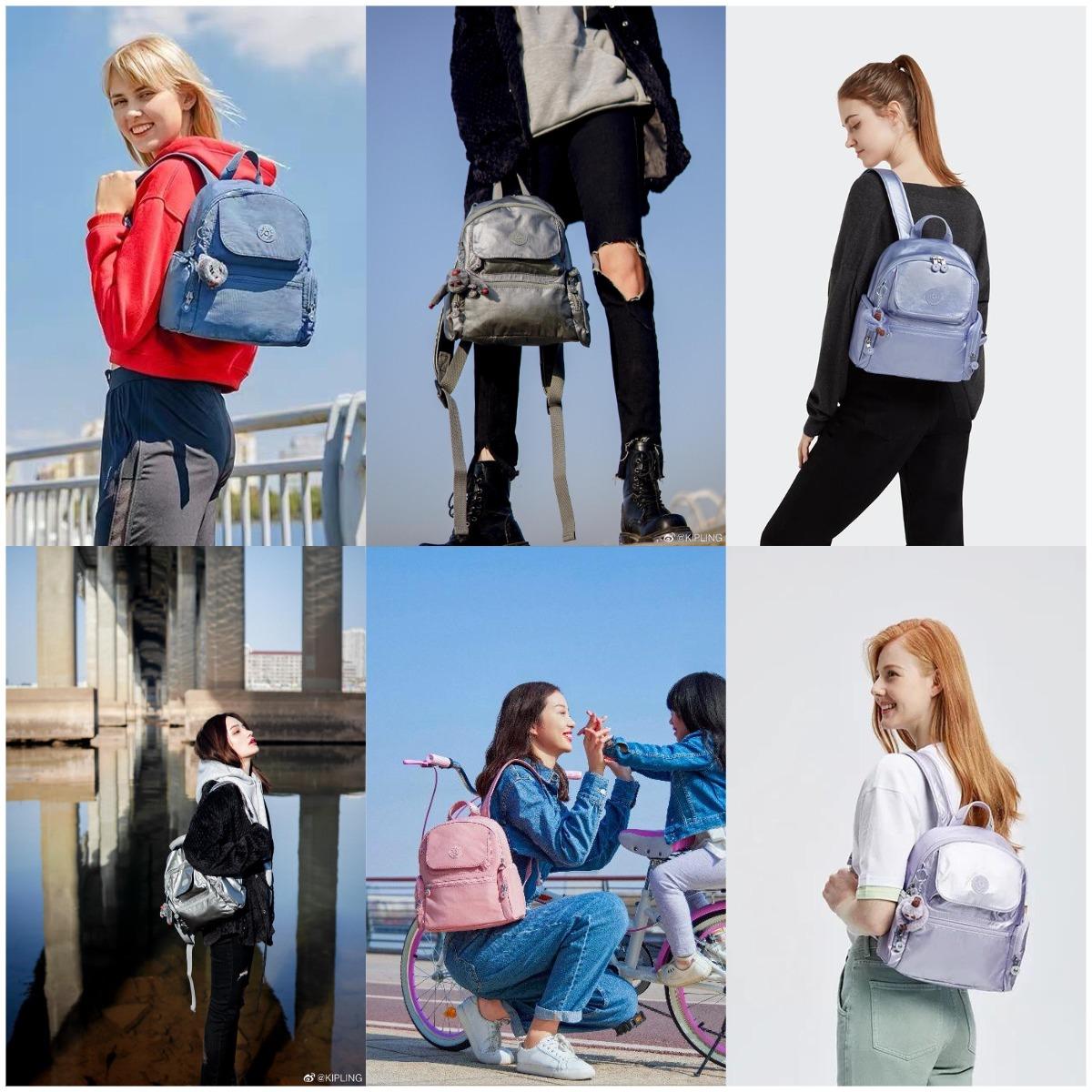 Kipling women's medium backpack student leisure schoolbag MATTA K14190 ...