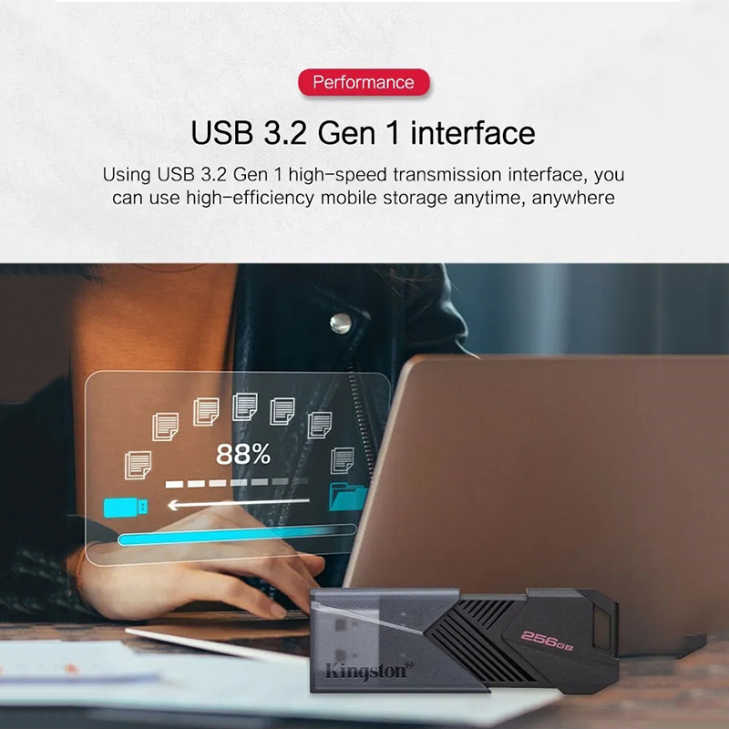 Kingston USB 3.2 High-Speed Flash Memory Driver 128GB, 256GB, 64GB ...
