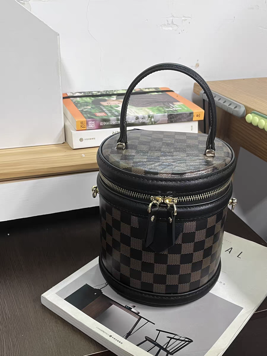 POPSEWING® Checker Bucket Bag Top Grain Leather DIY Bag Kits | Shopee ...