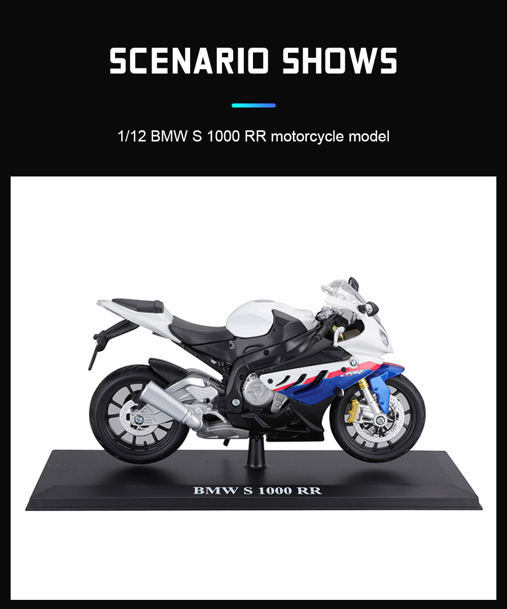 1:12 BMW S1000RR Diecast Motorcycle Model Toy SUZUKI GSX R1000R Hondas ...