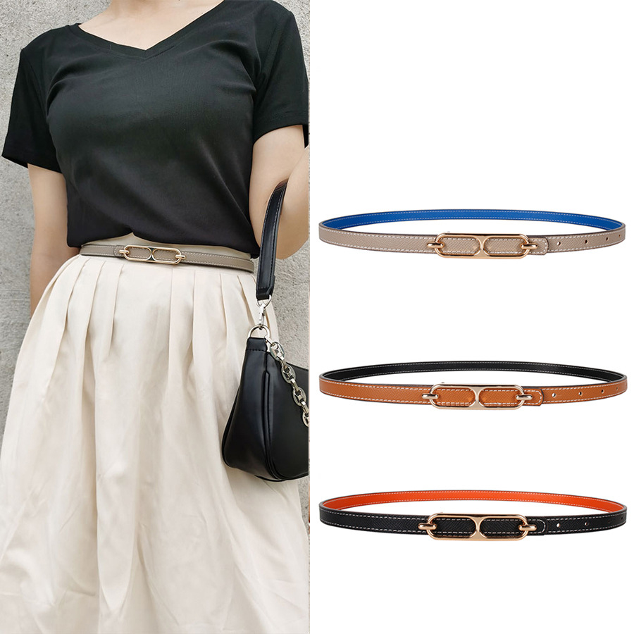 Belt Woman Casual Basic Porous Adjustable Double Sided Use Belt Tali ...