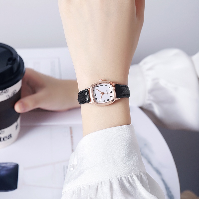 Women Watch Korean Thin Belt Simple Square Dial Stylish Digital Watch ...
