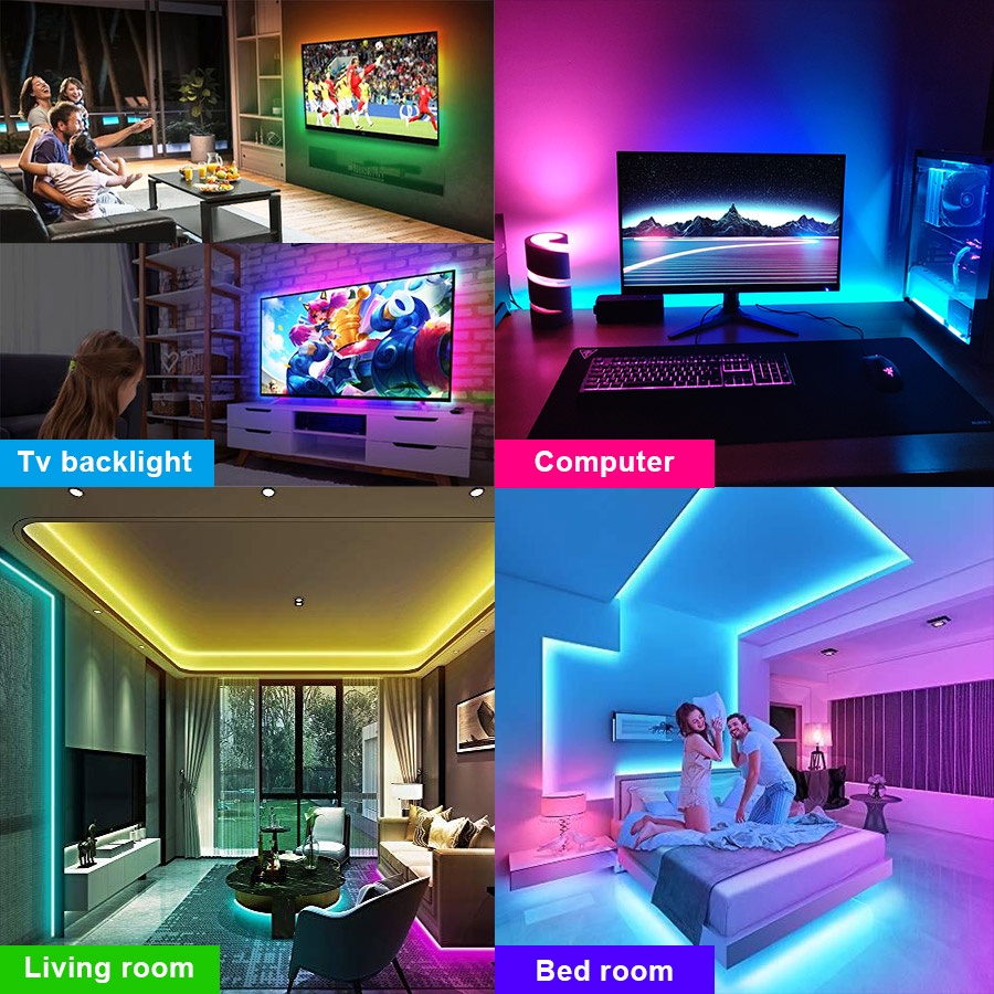 1-10M LED Strip USB LED Light Light 5050 lampu led Bluetooth DC 5V RGB ...