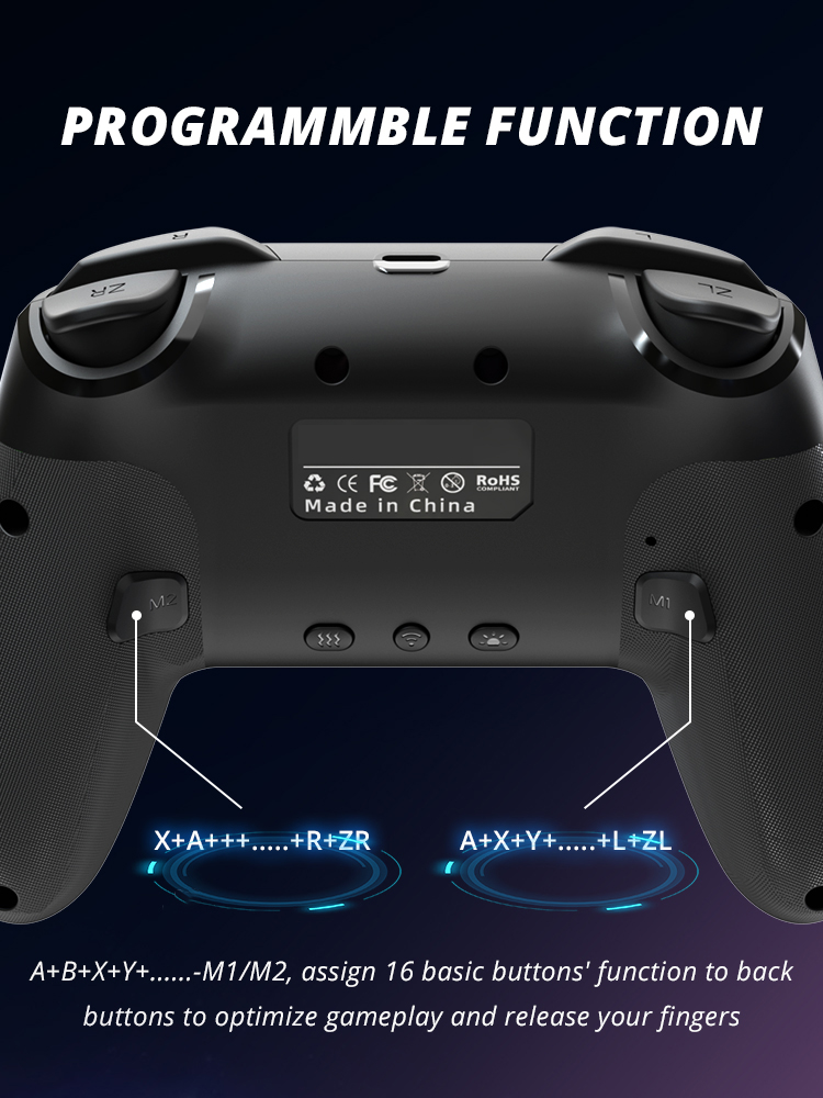 Switch Controller, LED Star Wireless Pro Controller for Switch/Lite/OLED, Multi-Platform Windows ...