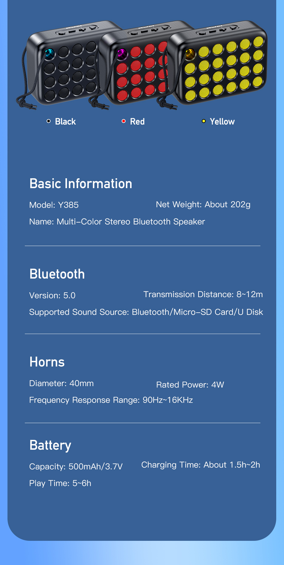 Awei Y385 Wireless Portable Outdoor Bluetooth Speaker Hifi Music Sound ...