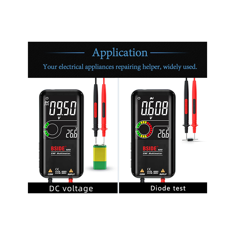 2-in-1 EMF Rechargeable Digital Multimeter 9999 Counts Auto Range ...
