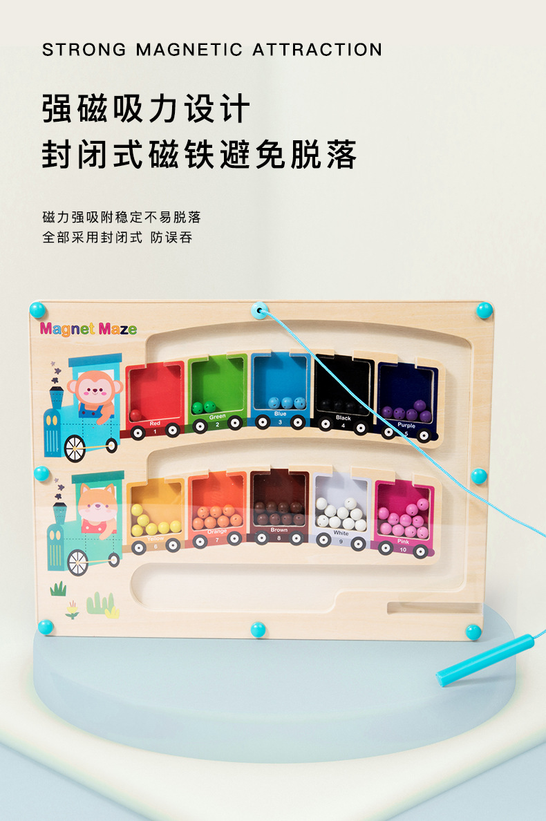 Magnetic Alphabet Maze Board, Montessori Learning Toys & Color Sorting ...