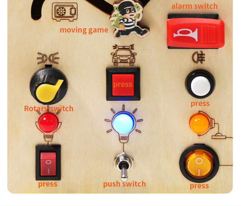 Montessori Busy Board Sensory Toys for Toddlers with LED Light Up ...