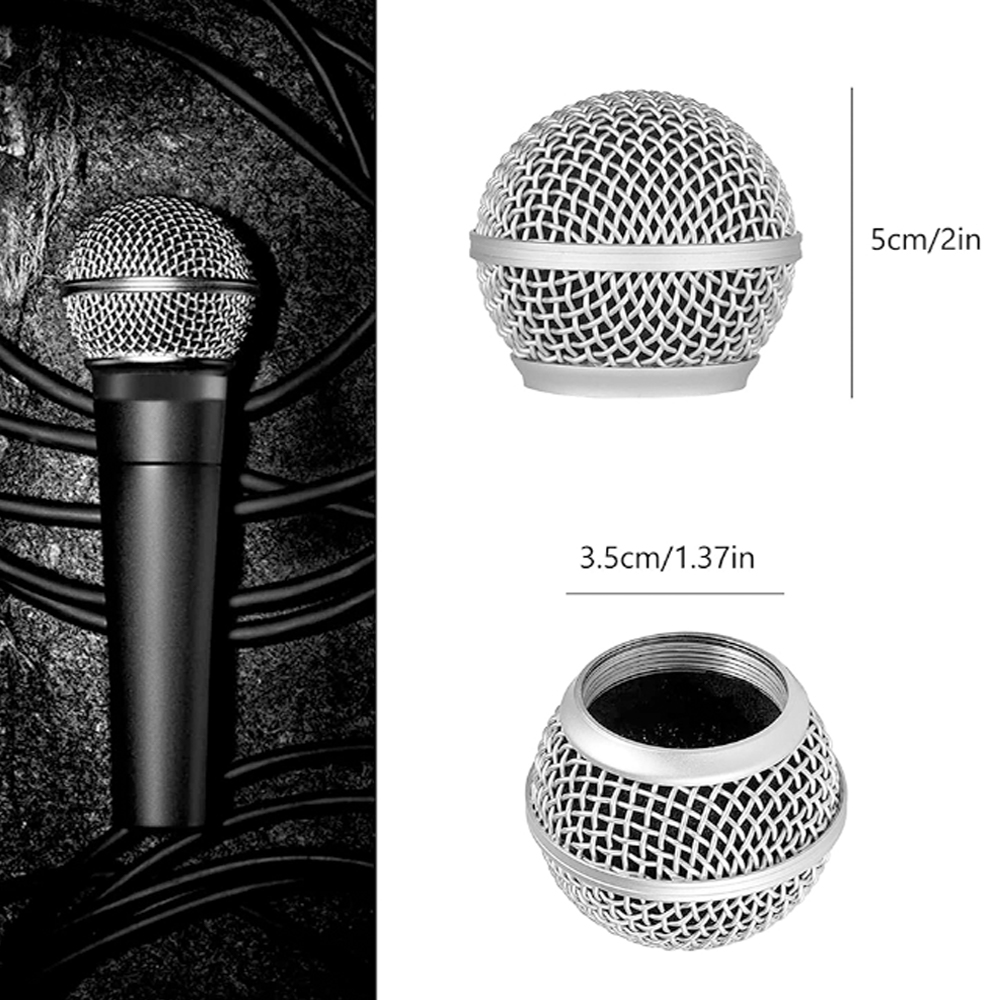 SM58 Capsule 2 Pcs Metal Microphone Mesh Head Sponge, Compatible with ...