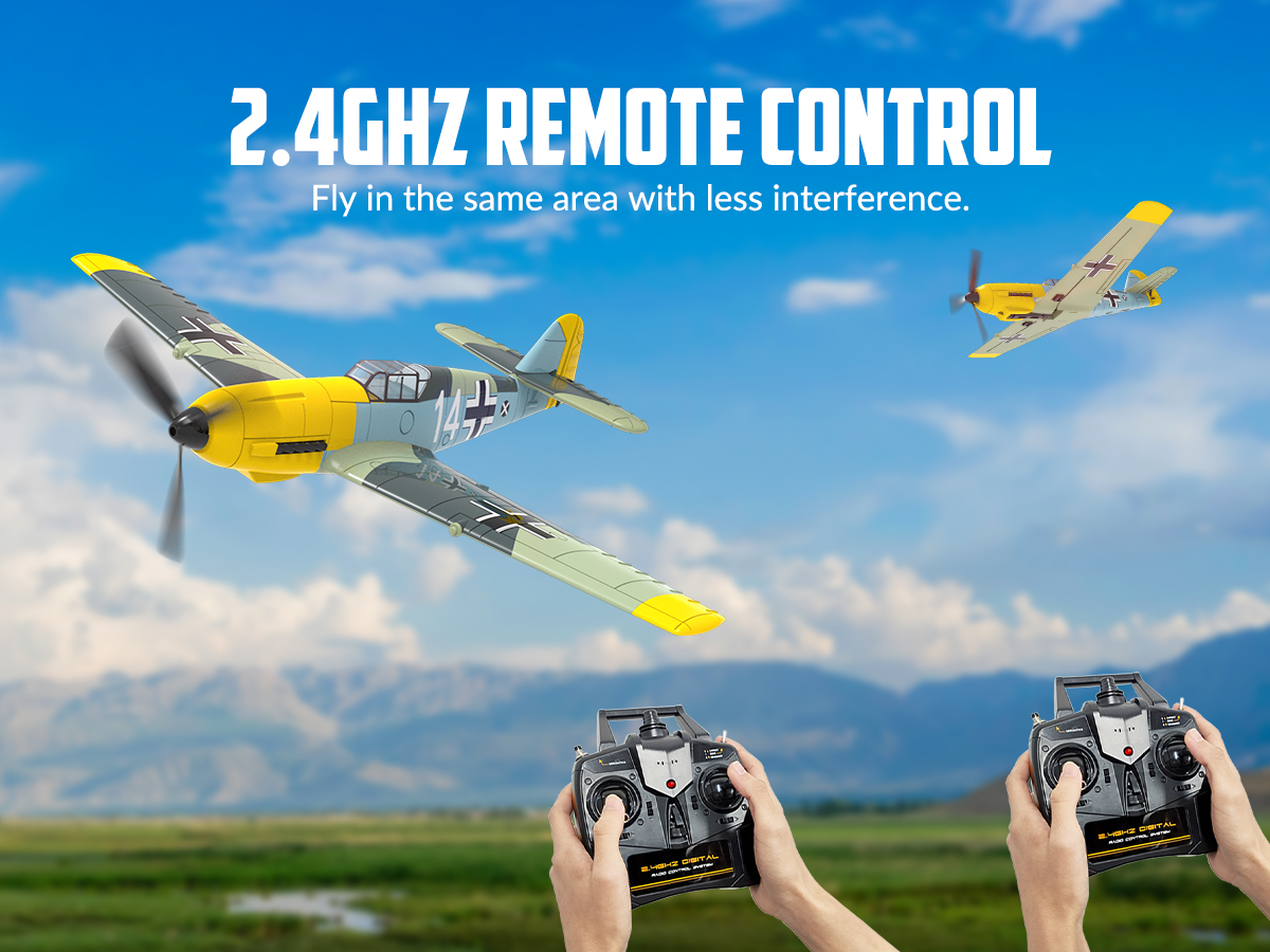 VOLANTEXRC RC Plane 2.4GHz 4CH BF-109 RC Warbird 400mm Wingspan Fixed ...