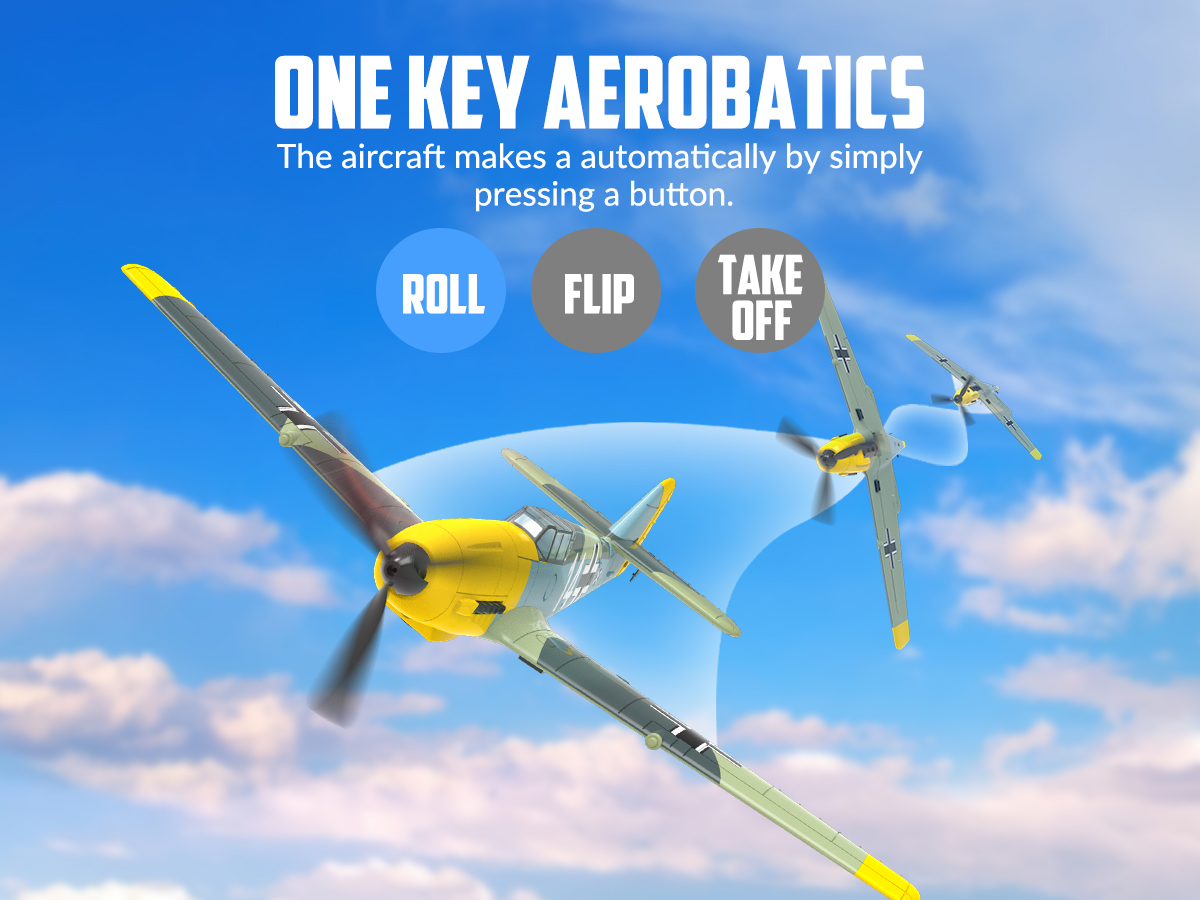 VOLANTEXRC RC Plane 2.4GHz 4CH BF-109 RC Warbird 400mm Wingspan Fixed ...