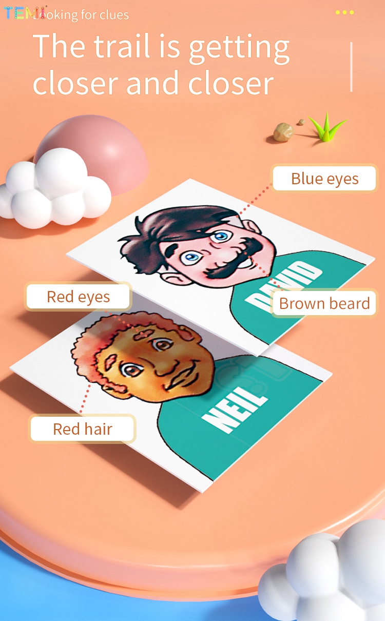 TEMI Kids Guess Who is it?? Board Game Interactive Toy Early Learning ...