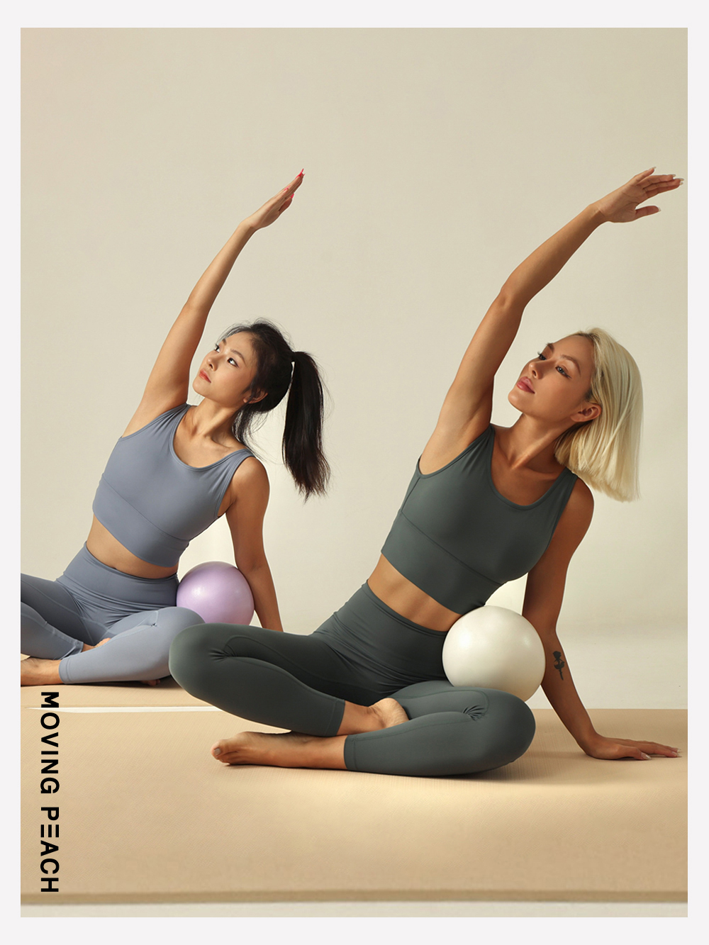 MOVING PEACH Yoga Ball Home Fitness Exercise Ball Non-slip Balance Ball ...