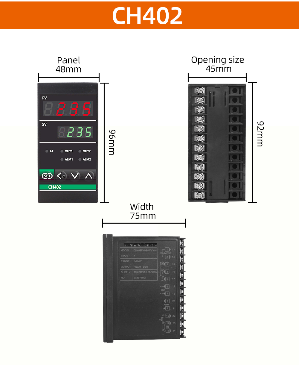 Taxnele Thermostat Digital Temperature Pid Controller Ch102 Ch402 Ch702 Ch902 Ssr Relay Output 