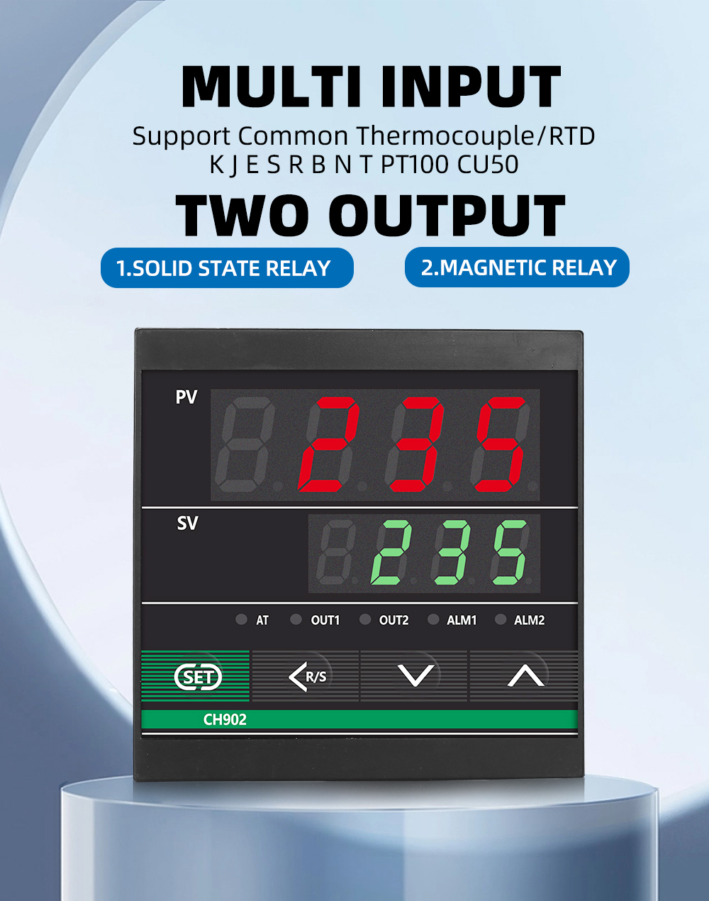 Dual Output Universal input Thermostat Digital Temperature Regulator PID Controller CH102 CH402 ...