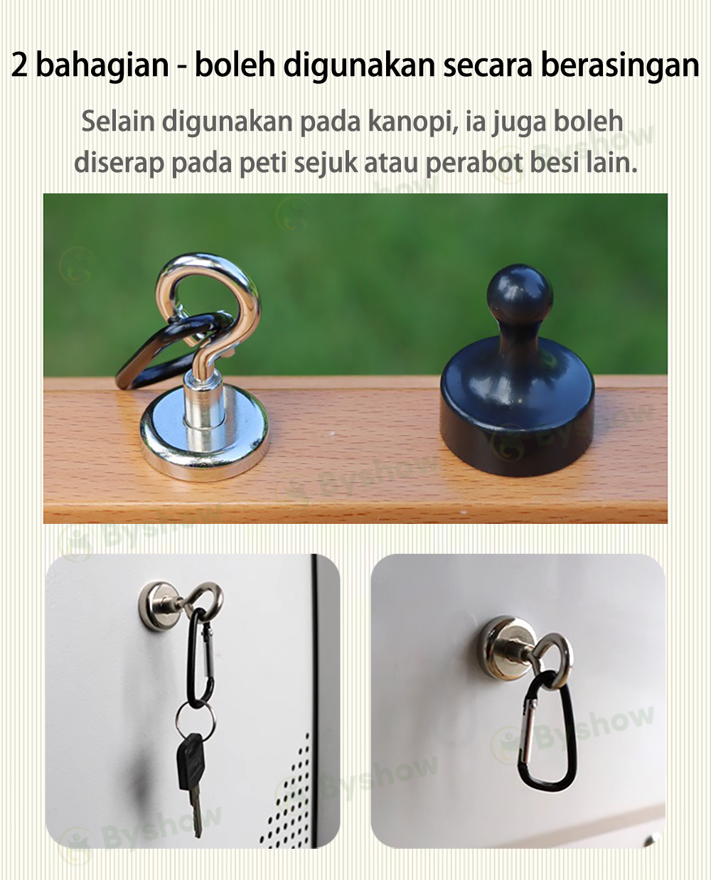 【Byshow】Outdoor Multipurpose Magnet Hook Tent Flysheet Canopy Camping ...