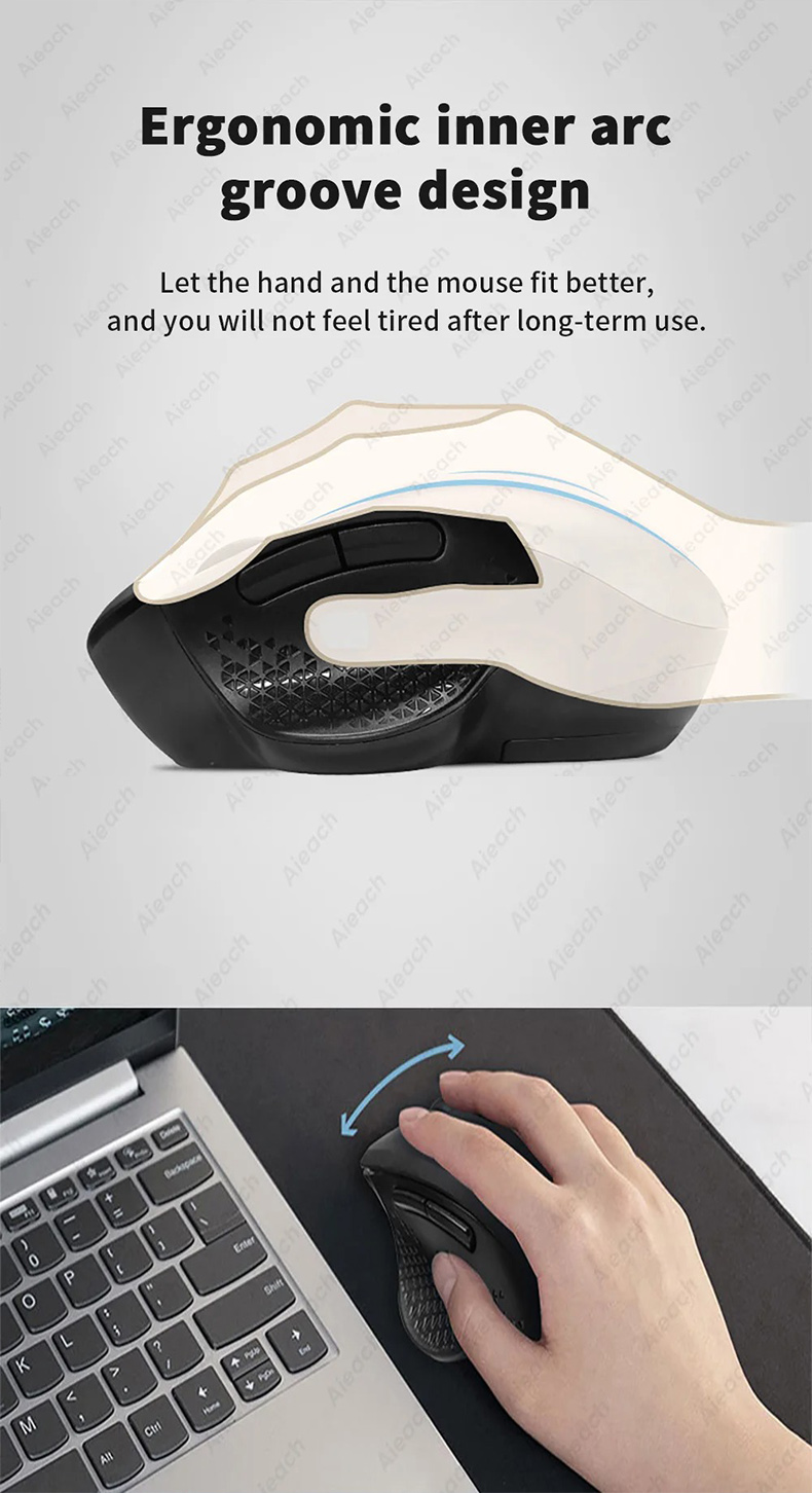 Rechargeable Ergonomic Mouse Wireless Bluetooth Mouse 2 Device ...
