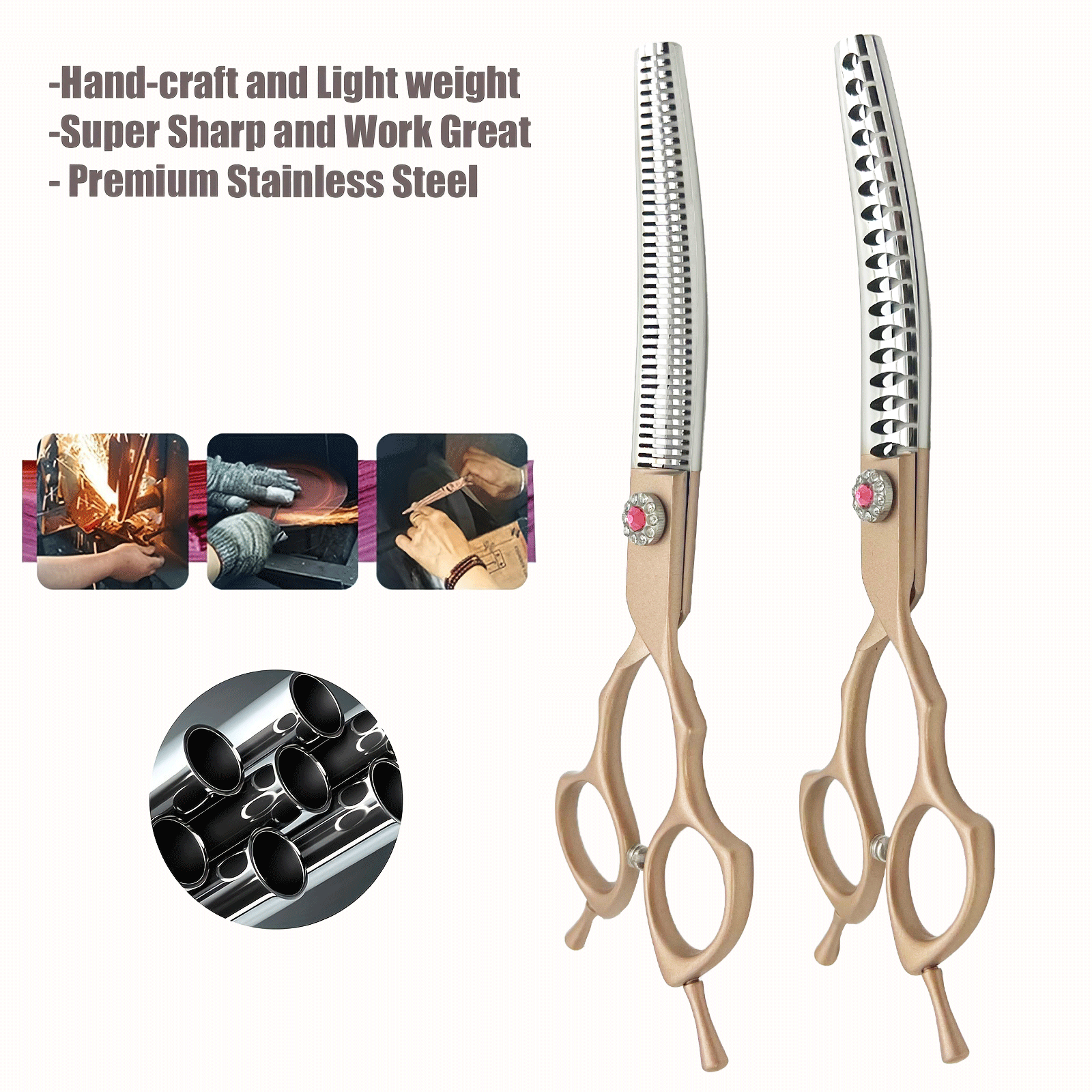 7‘’Curved Chunkers Shears Curved Thinning Shears Stainless Steel Dog ...