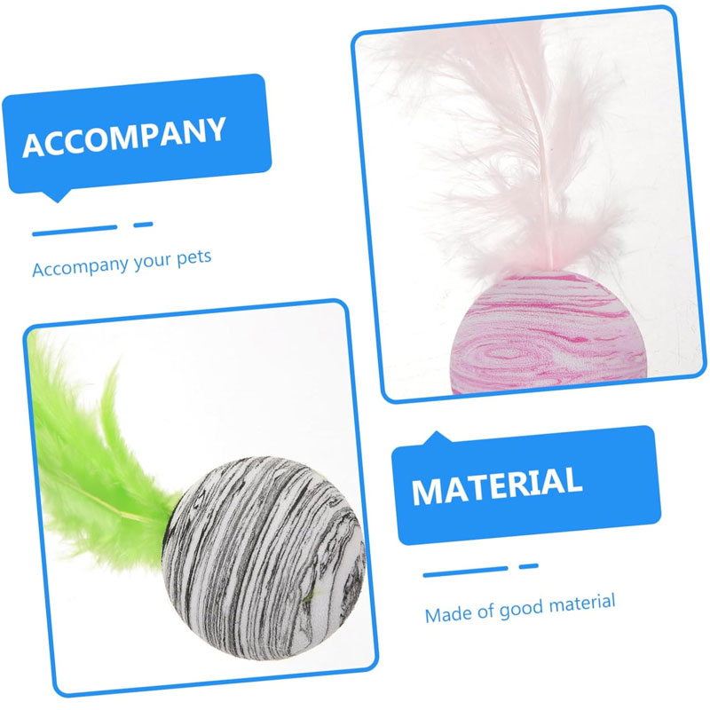 Pet Cat Kitten Ball Toy Delicate Cat Toy Star Balls Plus Feather High ...