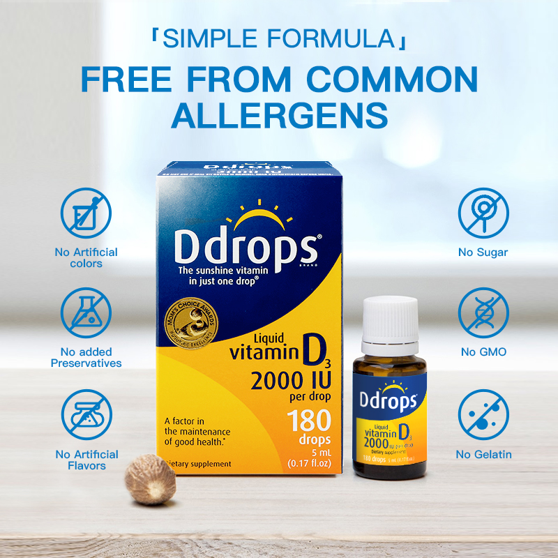 Ddrops 50+Elderly Vitamin D3 2000IU Liquid Vitamin Supplement Prevent ...