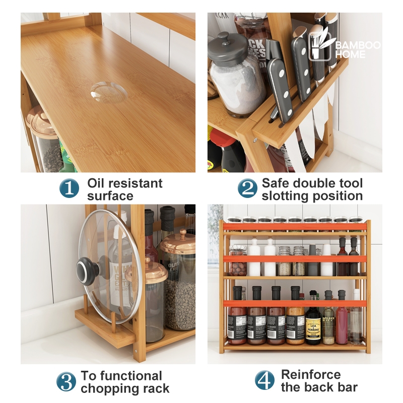 Wooden Kitchen Organizer Rack Kitchen Spice Rack Rak Kitchen Shelf Rak ...