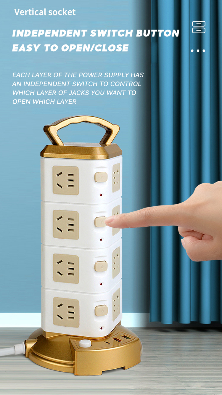 5 Layer 5 Meter Wire Universal Tower Extension Socket UK Power Socket ...