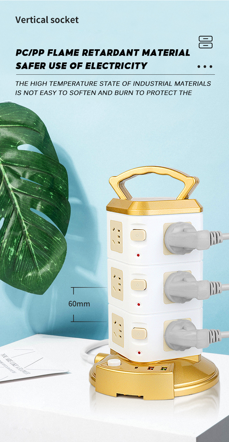 5 Layer 5 Meter Wire Universal Tower Extension Socket UK Power Socket ...