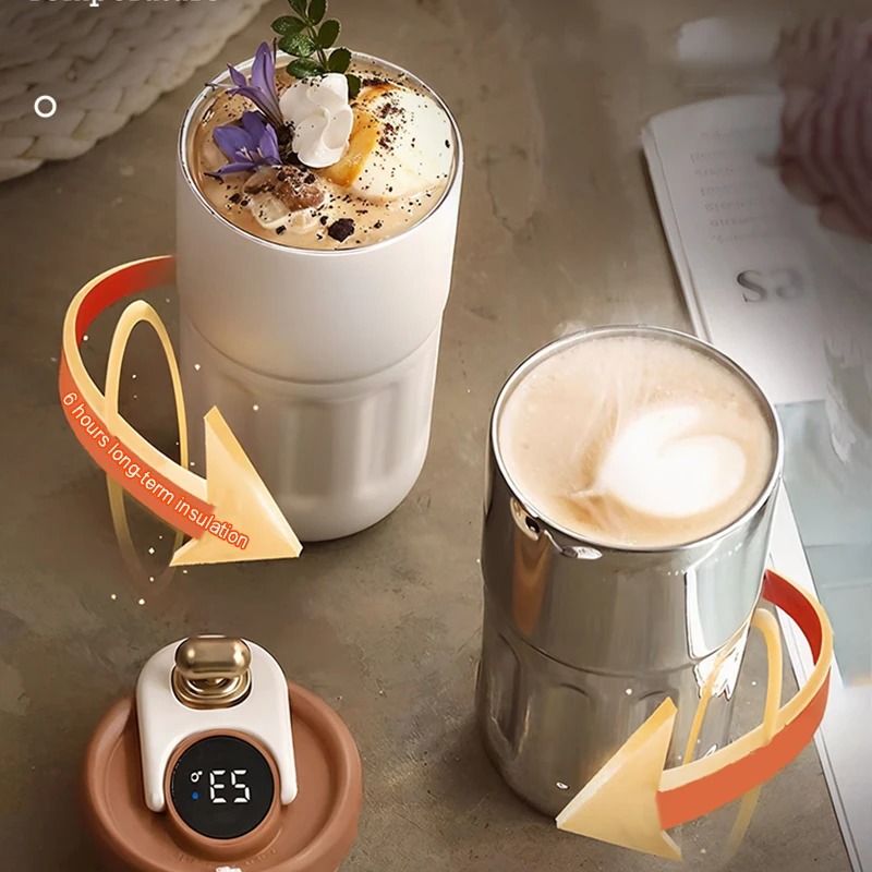 450Ml Smart Thermos Bottle Led Temperature Display Coffee Cup 316 Stainless Steel Vacuum Mug ...