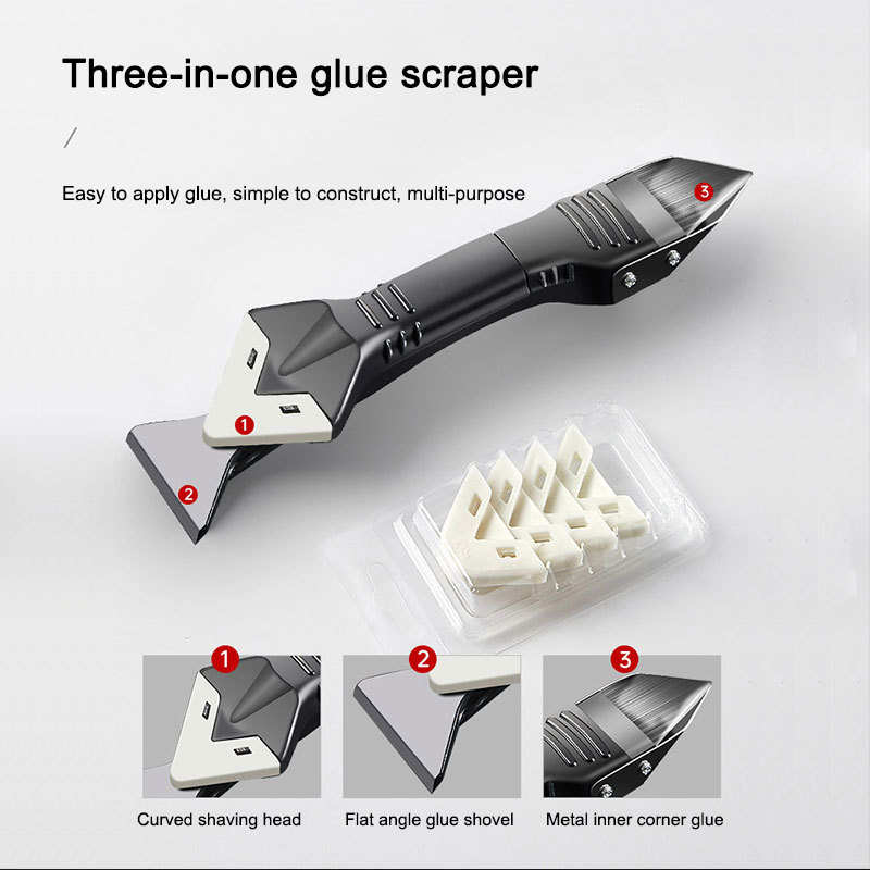 Three-in-one Metal Scraper Multi-functional Inner Corner Scraper Glass ...