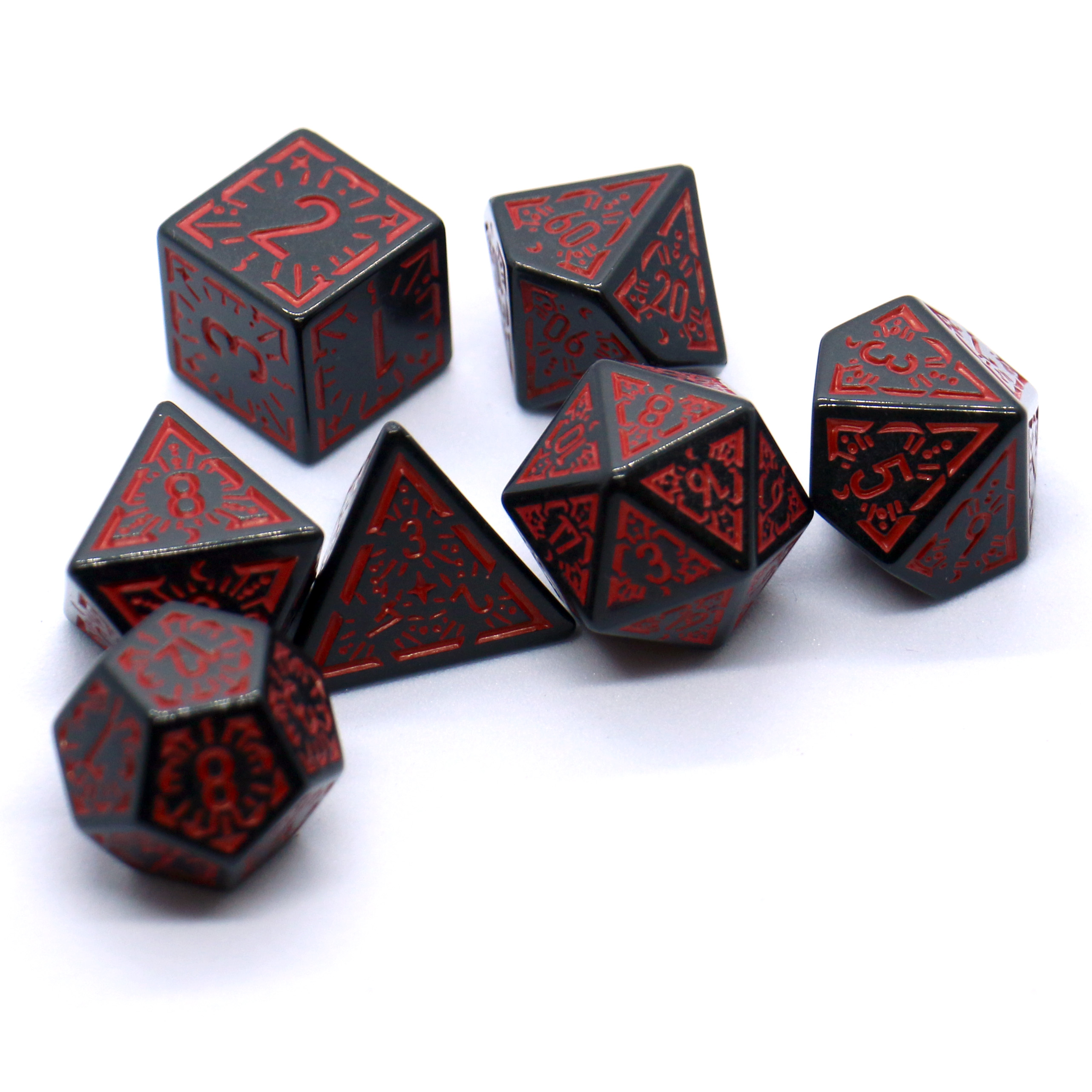 Classical Rune Relief Board Game Set TRPG Dice 7PCS Polyhedral Table ...
