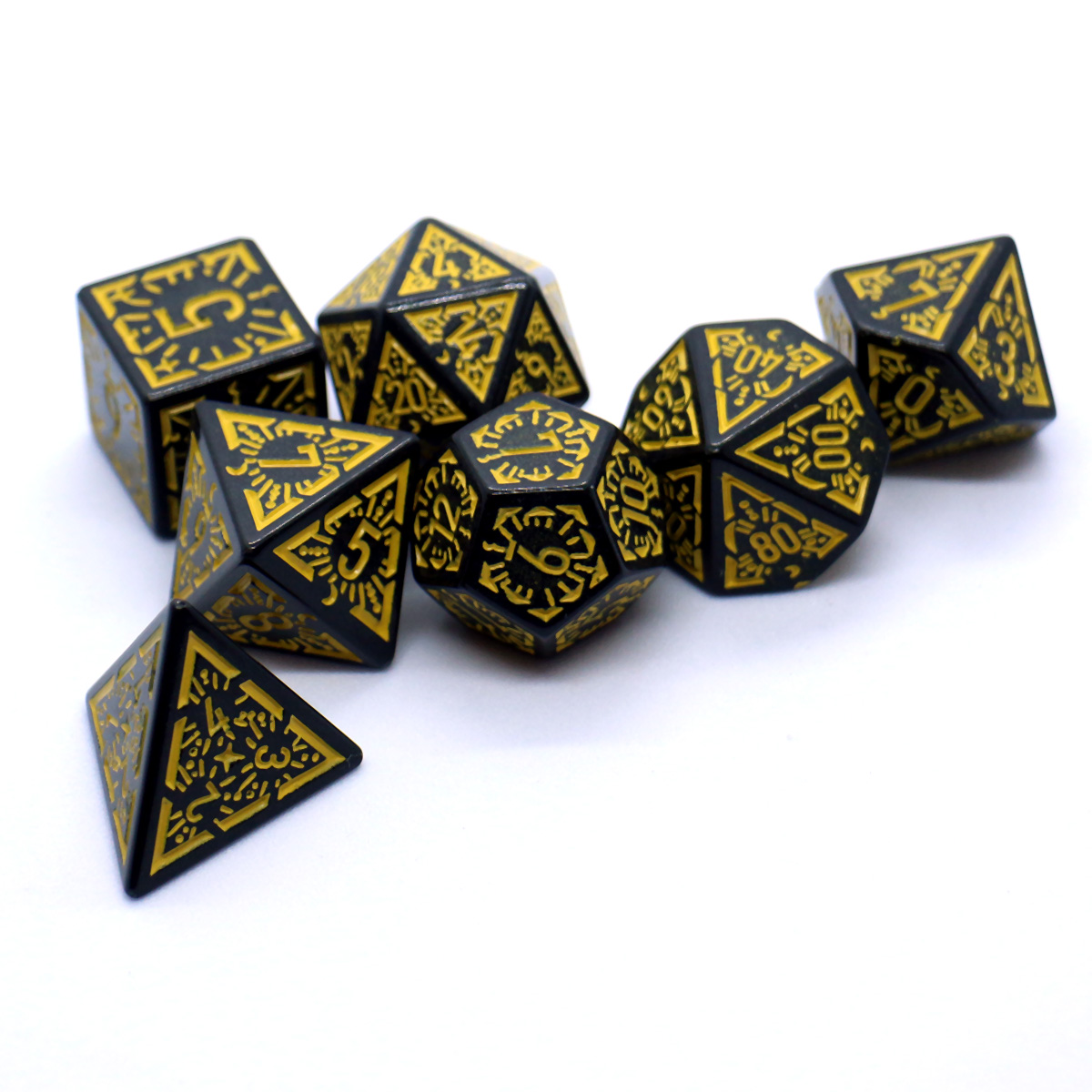 Classical Rune Relief Board Game Set TRPG Dice 7PCS Polyhedral Table ...