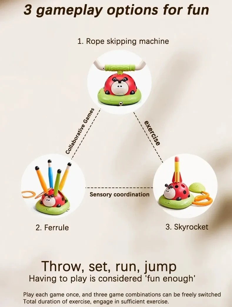 NEW 3 in 1 Ladybug Multifunction Exercise Machine Ferrule Jump Rocket ...