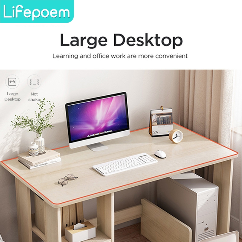 Table Meja Tulis Berwarna Computer Desk with Drawer Study Table with ...