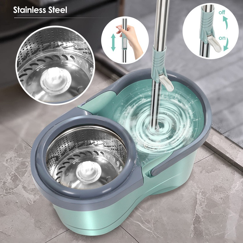 POP Tornado Mop 360 Spin Mop With Spinner And Stainless Steel Bucket ...