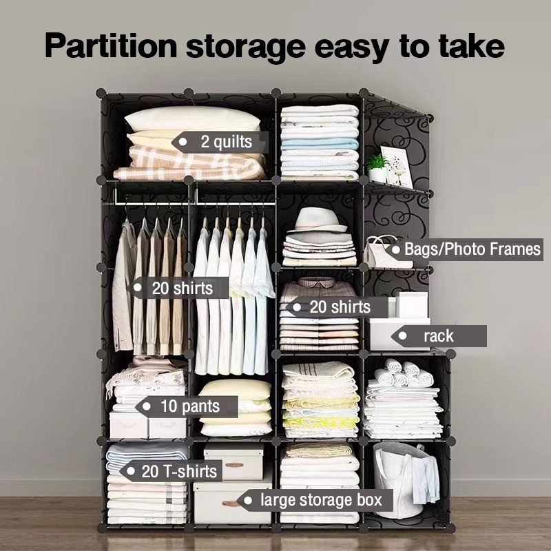 IKEA Wardrobe Clothes Cabinet Storage Organizer Cabinet Stackable High ...