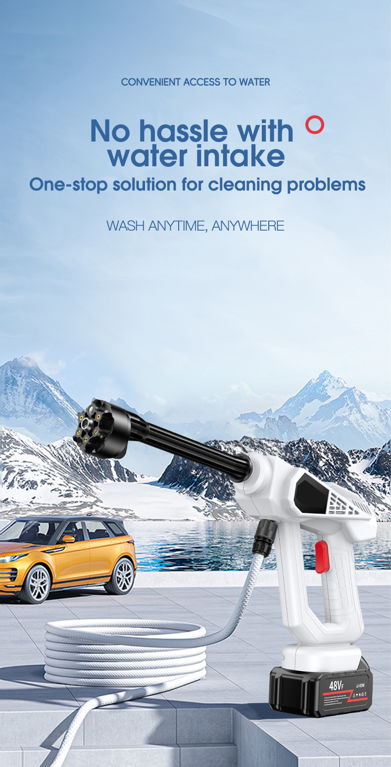 💦6-In-1 Nozzle💦Water Jet Cordless Car Washer High Pressure Lithium ...