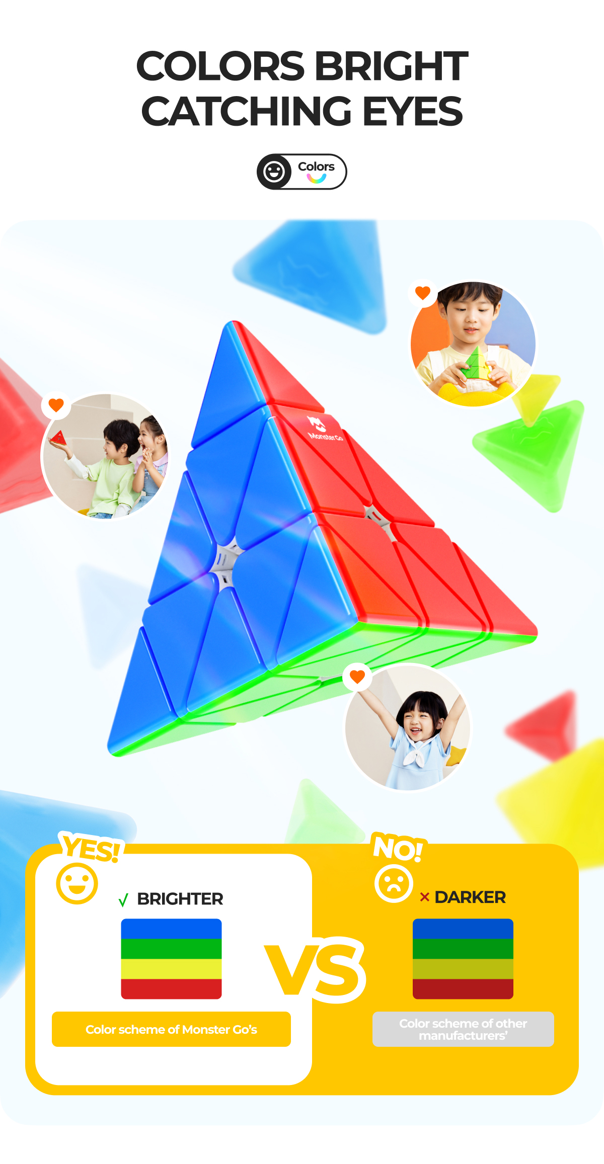 GAN Monster Go Pyramid Children Educational Toys 3x3 Speed Mirror Cube ...