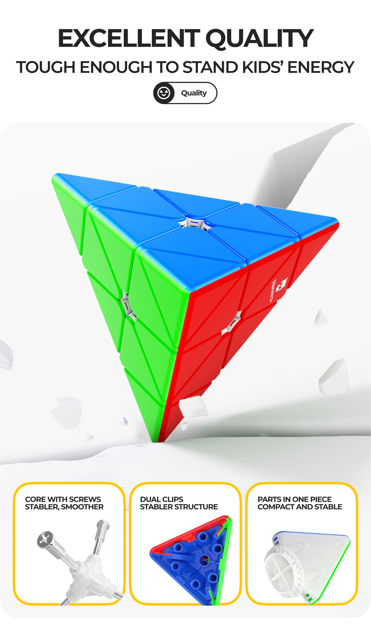 GAN Monster Go Pyramid Children Educational Toys 3x3 Speed Mirror Cube ...