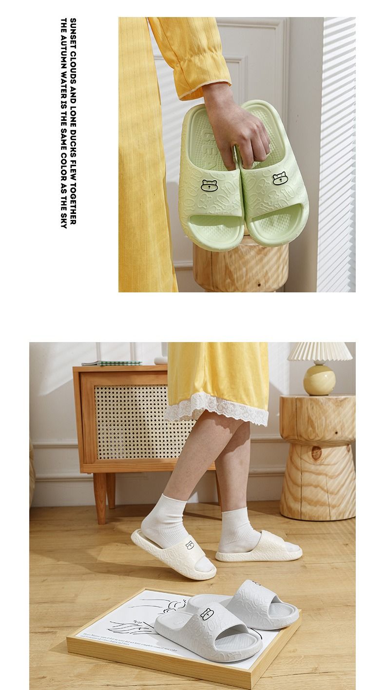 【Ready Stock In Malaysia】Selipar Wanita Cute Bear Indoor Slippers Soft ...