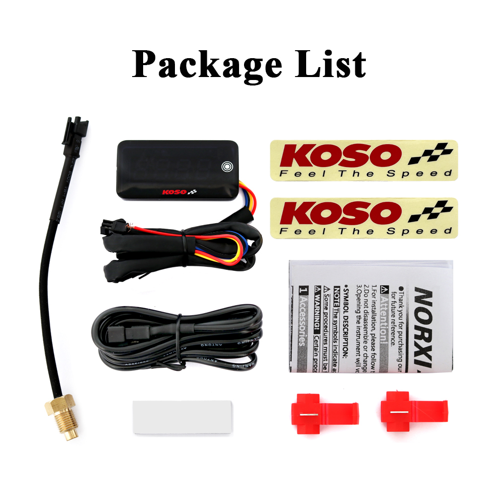 KOSO Mini 3 in 1 Voltmeter Motorcycle Water Temperature Functional ...