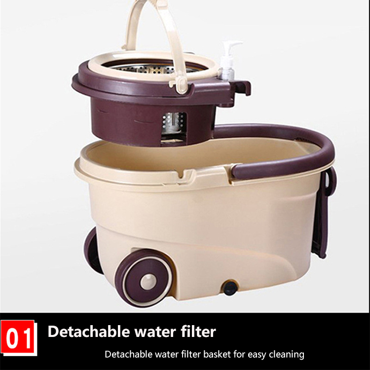 Portable rotating mop bucket, no need to wash hands, lazy person with ...