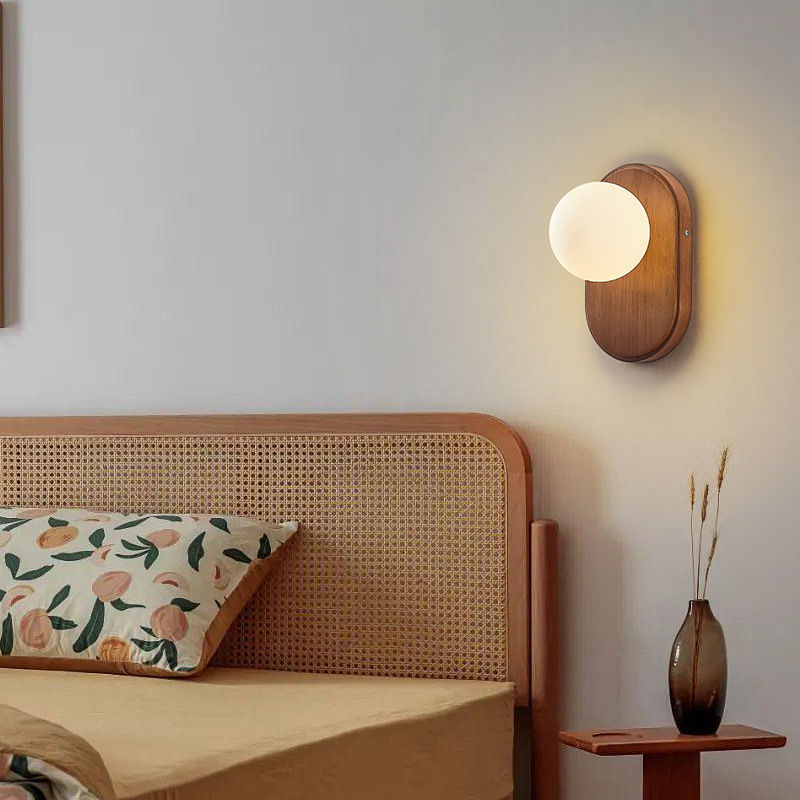 Lampu Dinding Hiasan Bilik Tidur Ruang Tamu Japanese Walnut Color Wall ...
