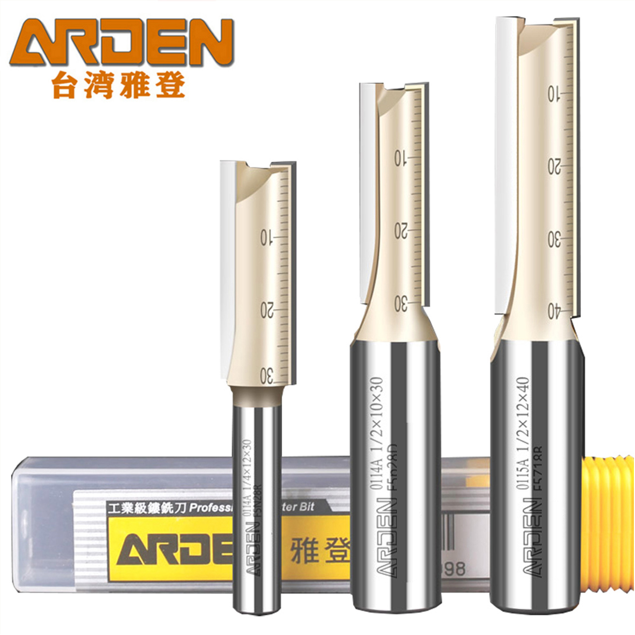 Arden 2 Flutes Straight Bit Carbide Alloy Woodworking Straight Router ...