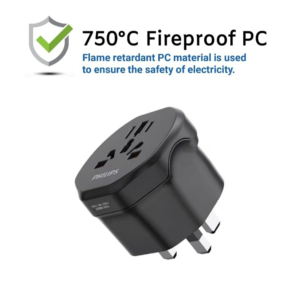 Philips travel converter adapter UK 3 pin conversion plug | Shopee Malaysia