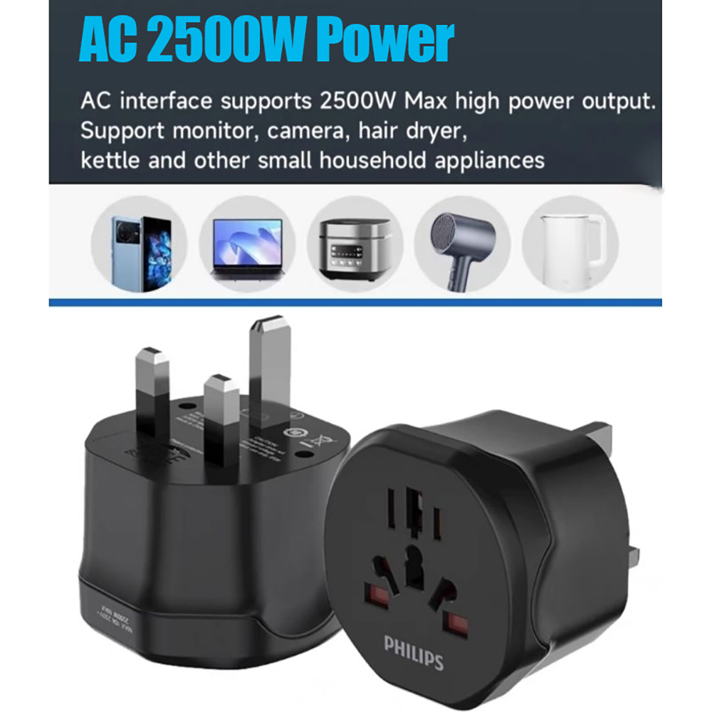 Philips travel converter adapter UK 3 pin conversion plug | Shopee Malaysia
